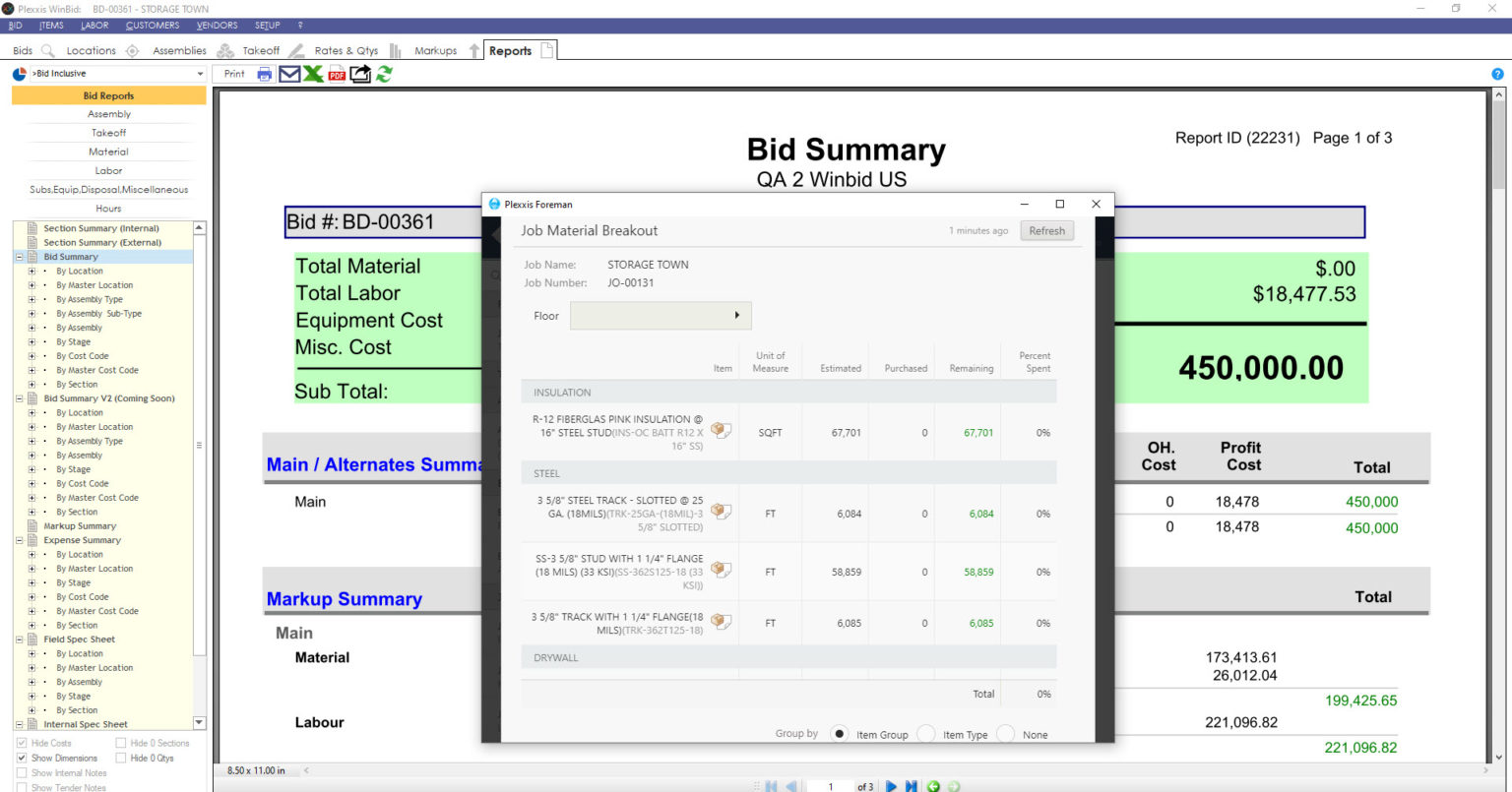 Estimating and Remote Takeoff | Plexxis Products Highlights